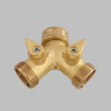 Brass 2-Way Garden Hose Valve